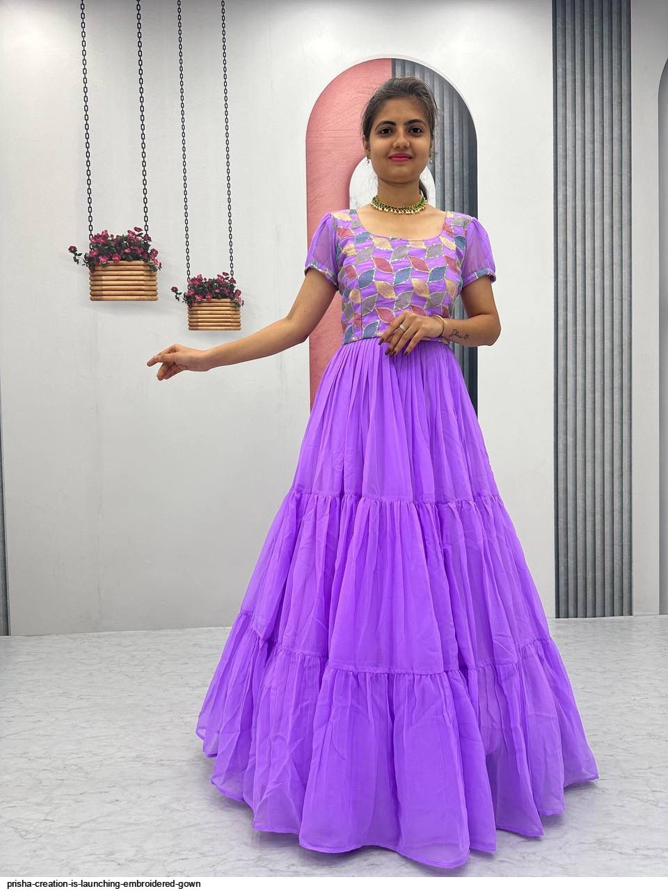 Prisha Creation is Launching Embroidered Gown