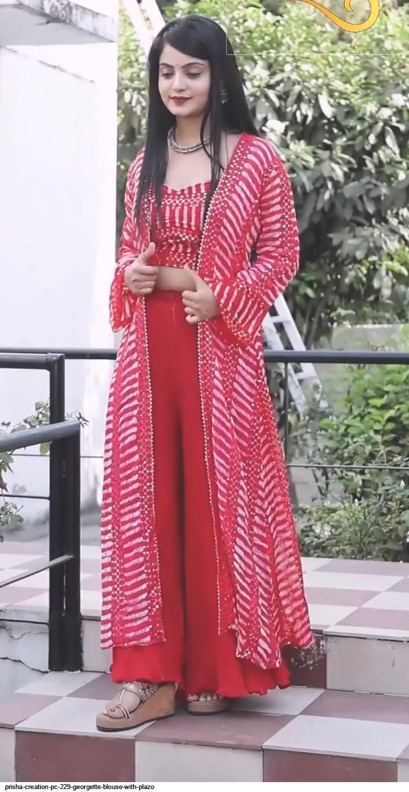 PRISHA CREATION PC 229 GEORGETTE BLOUSE WITH PLAZO