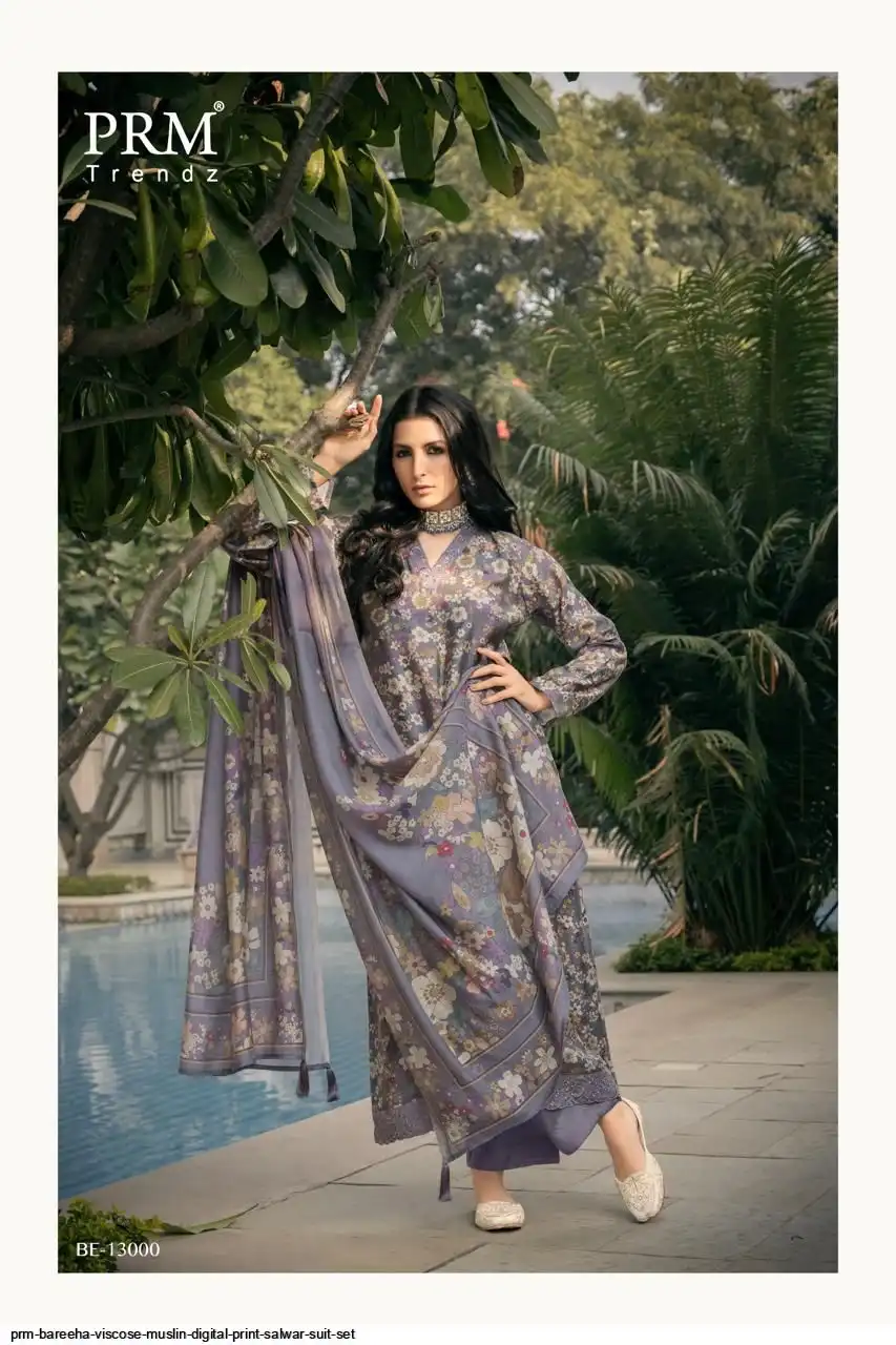 PRM Bareeha Viscose Muslin Digital Print Salwar Suit Set