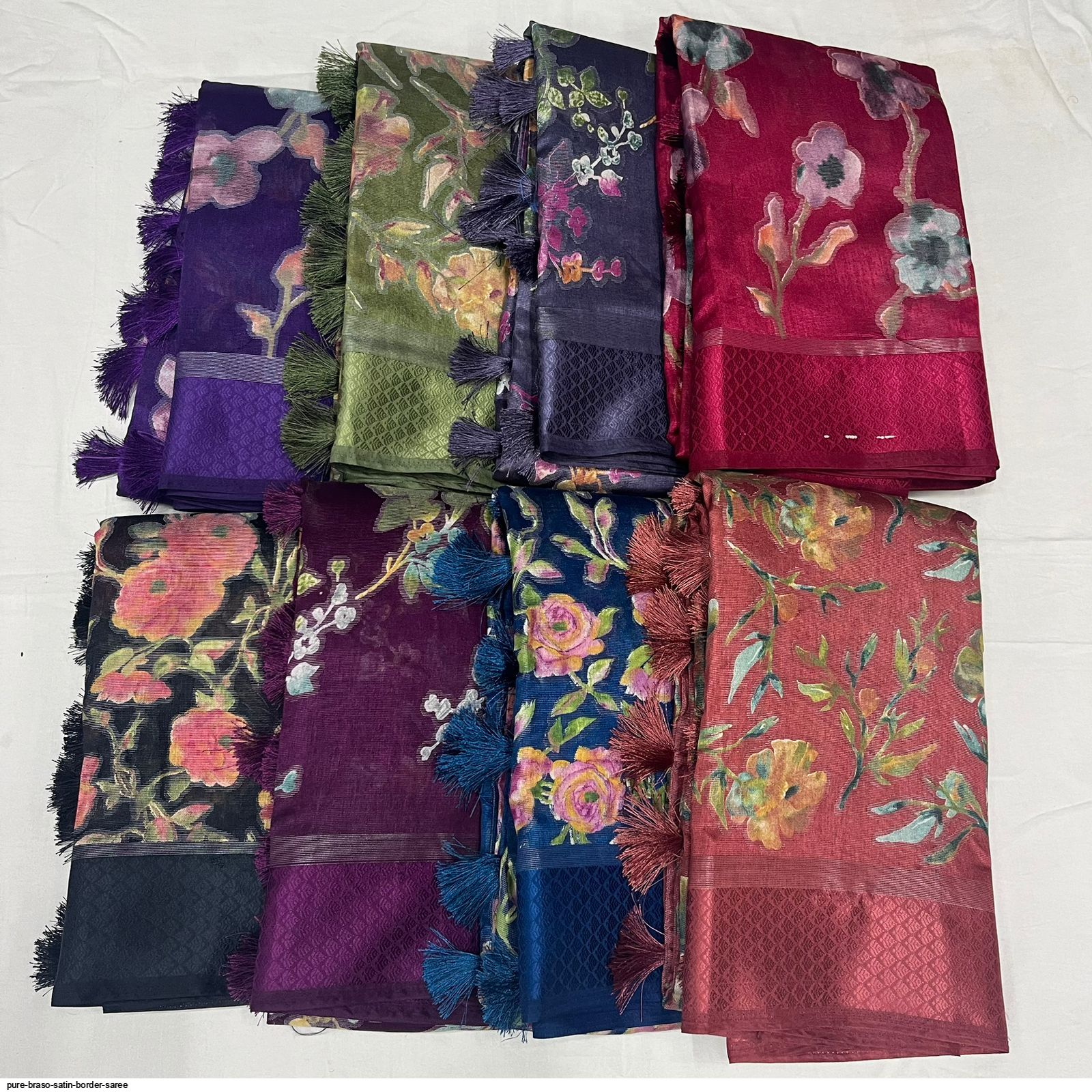 PURE BRASO satin border SAREE