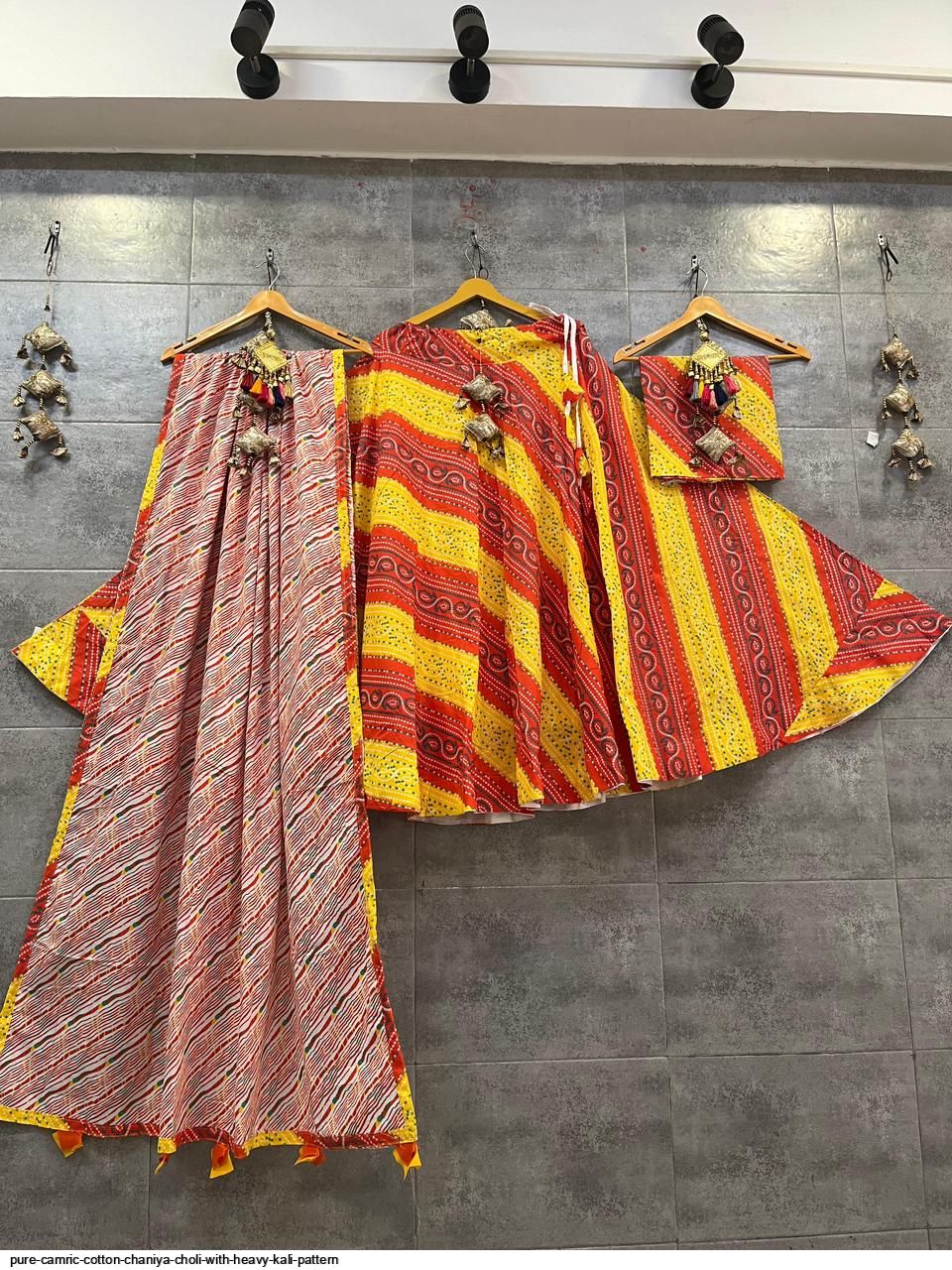 Pure camric cotton chaniya choli with heavy kali pattern