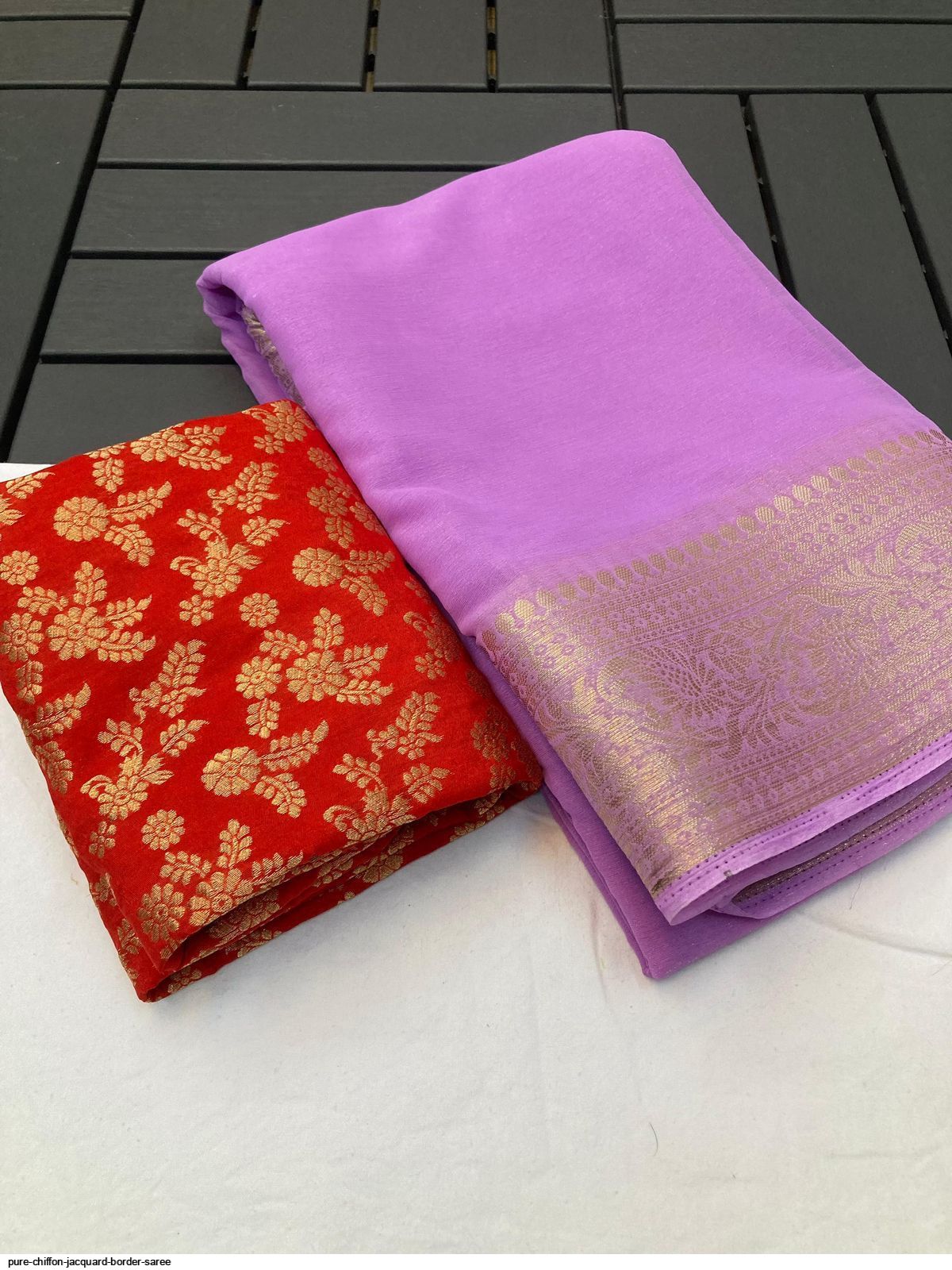 Pure chiffon jacquard border SAREE