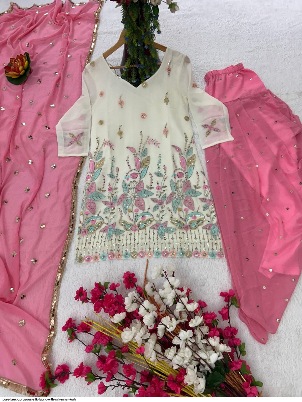 Pure Faux gorgeous Silk Fabric With silk inner kurti