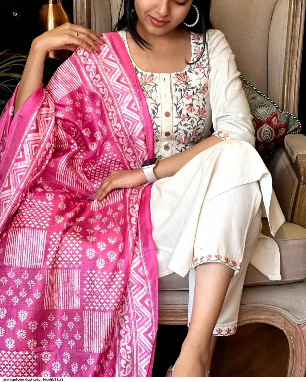 PURE HANDLOOM KHADI COTTON BEAUTIFULL KURTI