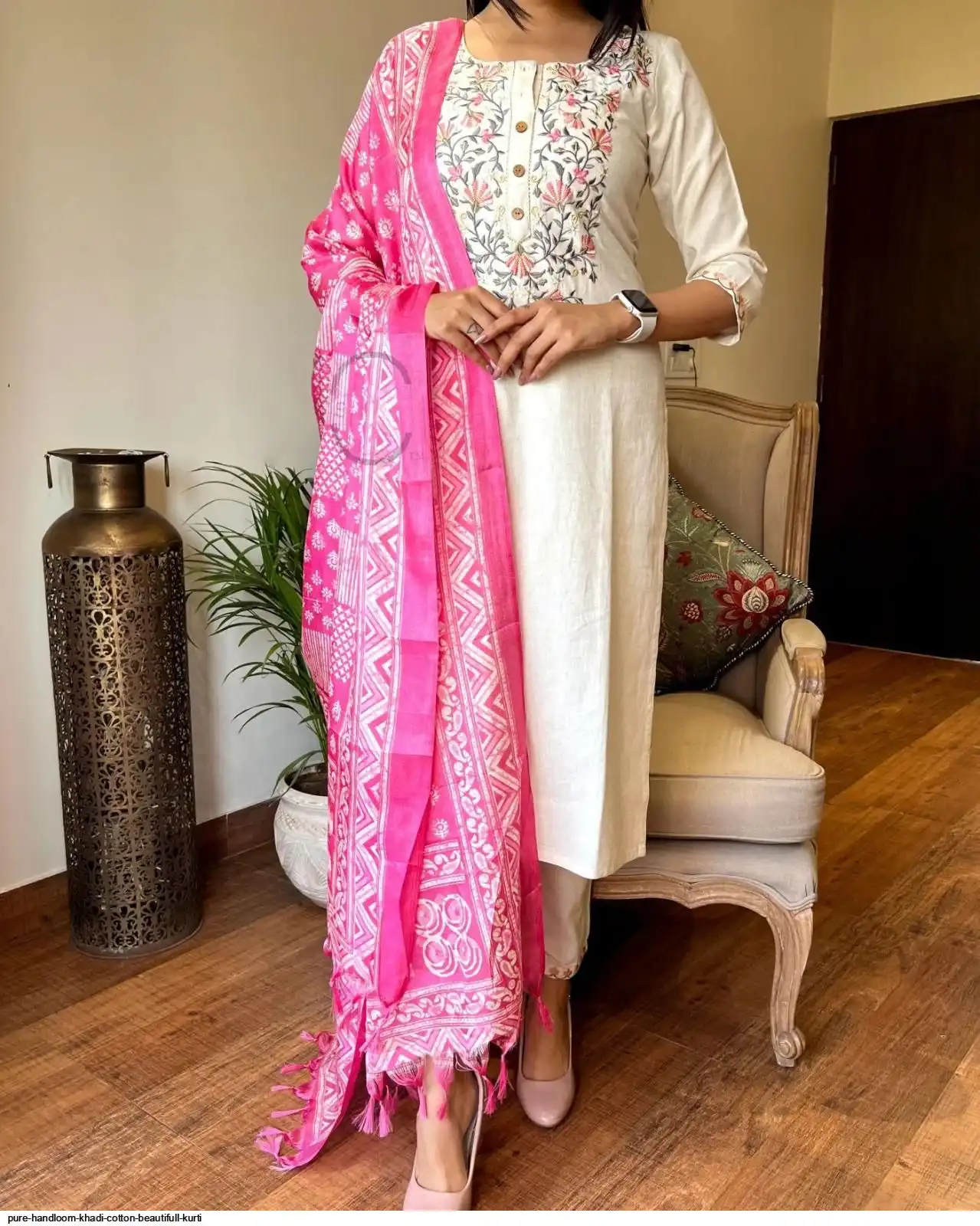 PURE HANDLOOM KHADI COTTON BEAUTIFULL KURTI