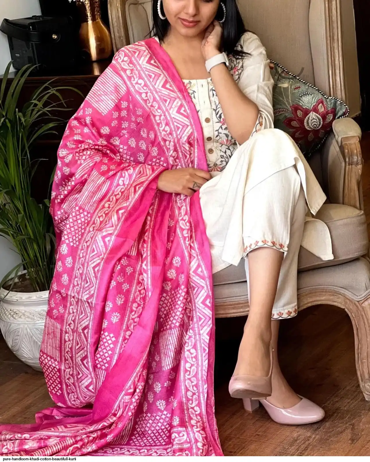 PURE HANDLOOM KHADI COTTON BEAUTIFULL KURTI