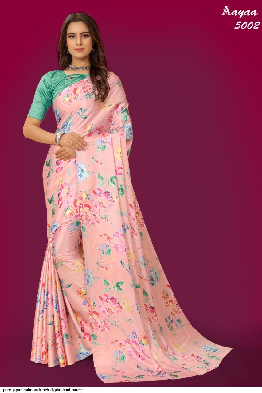 PURE JAPAN SATIN WITH RICH DIGITAL PRINT SAREE