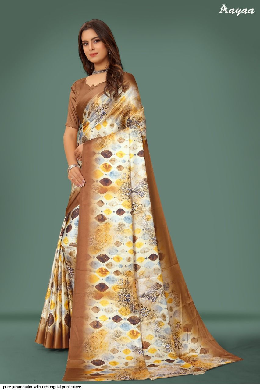 PURE JAPAN SATIN WITH RICH DIGITAL PRINT SAREE