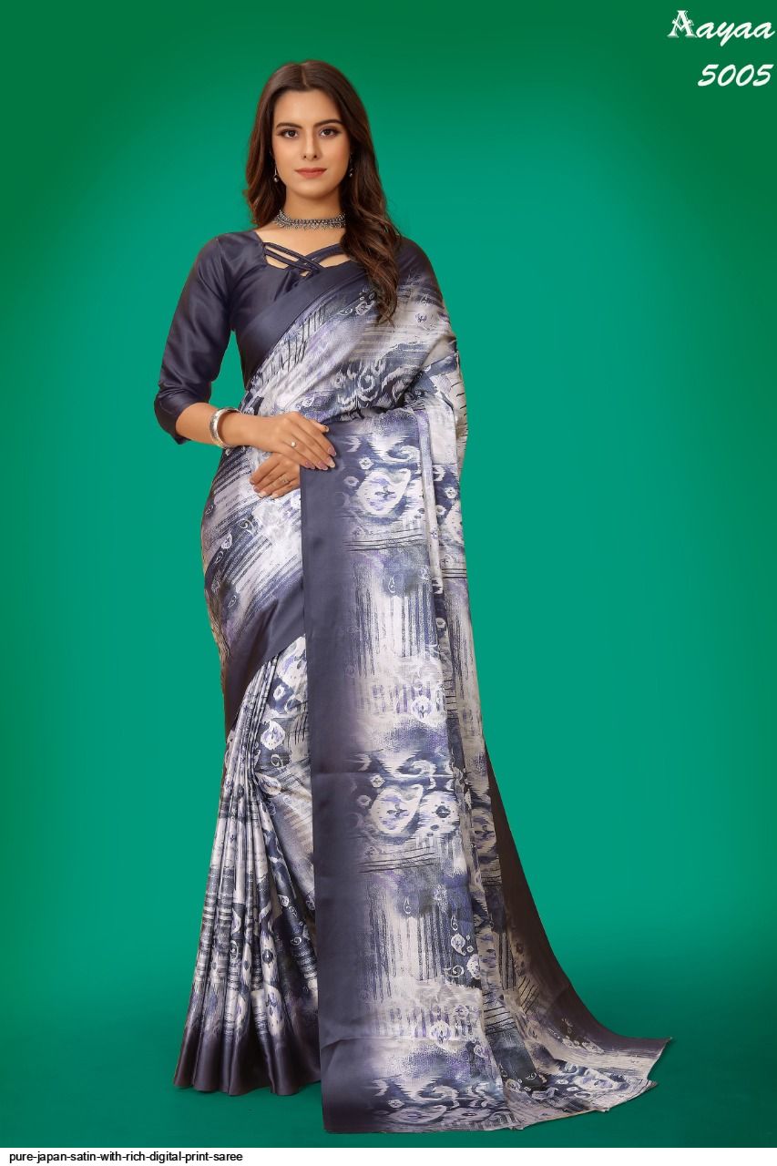 PURE JAPAN SATIN WITH RICH DIGITAL PRINT SAREE