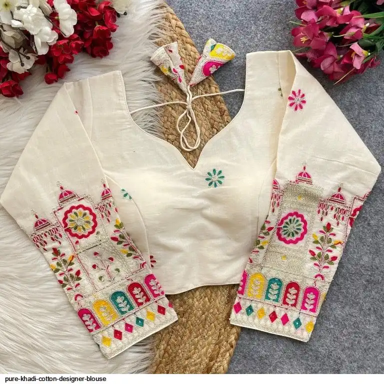 pURE KHADI COTTON DESIGNER BLOUSE