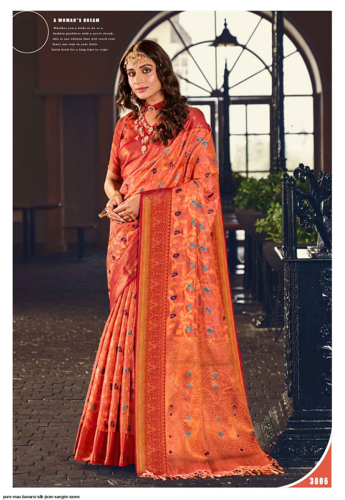 pure mau banarsi silk Jivan sangini saree