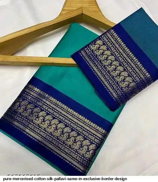 Pure Mercerised Cotton Silk Pallavi Saree in Exclusive Border Design