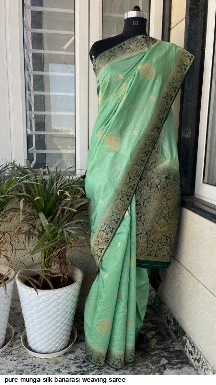 pure Munga silk banarasi weaving saree