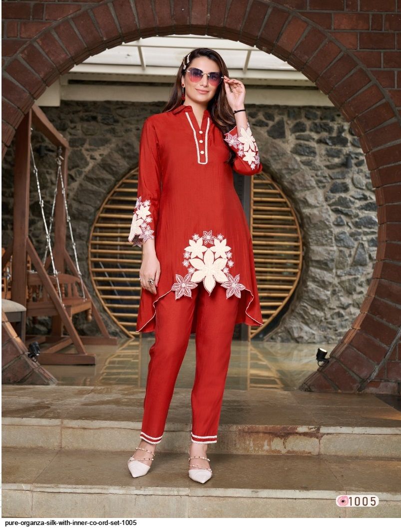 PURE ORGANZA SILK WITH INNER CO ORD SET 1005