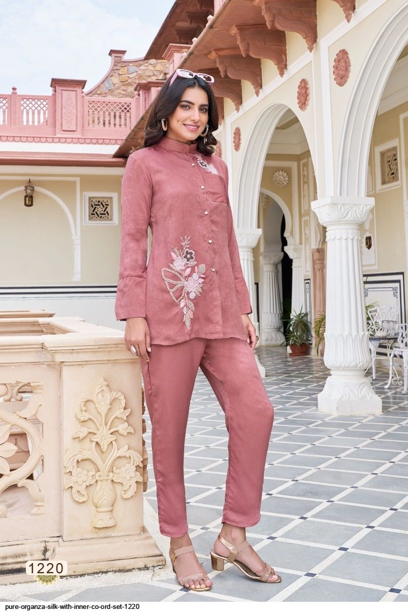 Pure Organza silk with inner co ord set 1220