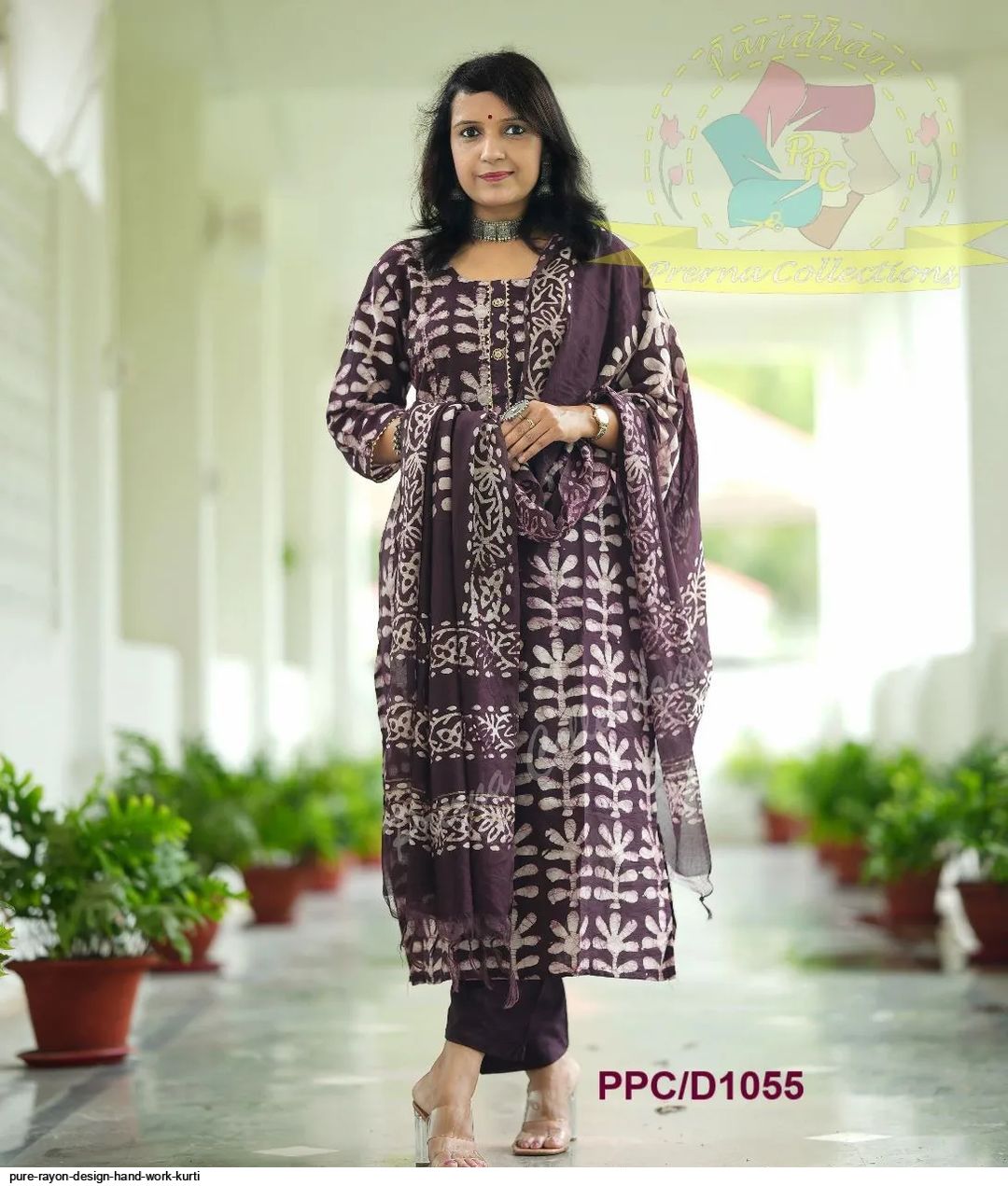 Pure rayon design Hand work Kurti