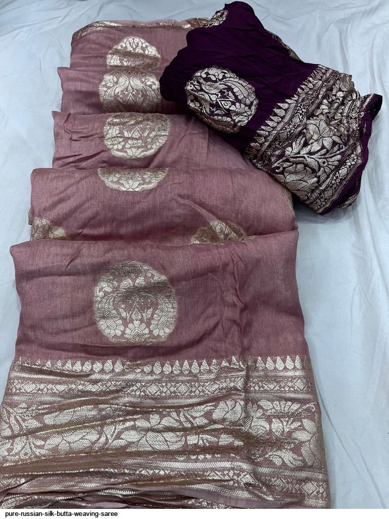 PURE RUSSIAN SILK BUTTA WEAVING SAREE