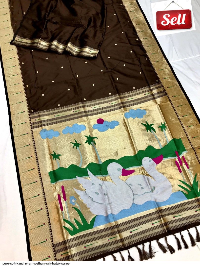 PURE SOFT KANCHIVRAM PETHANI SILK BATAK SAREE