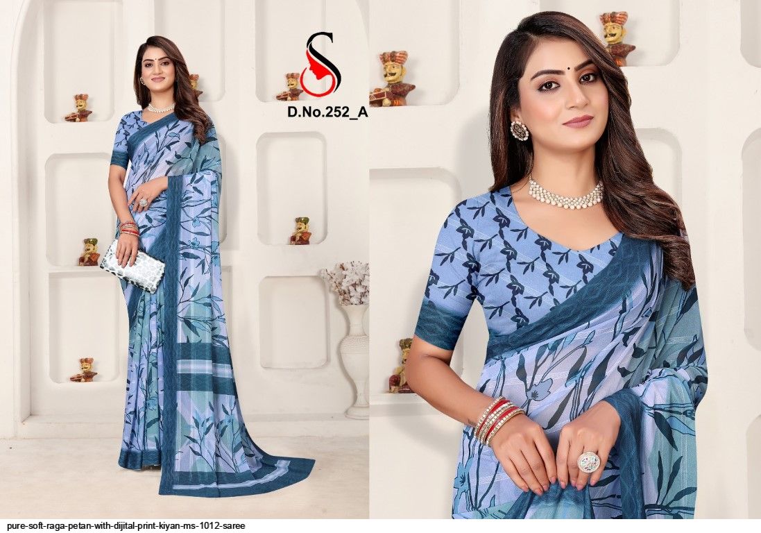 Pure Soft Raga petan with Dijital print kiyan MS-1012 saree