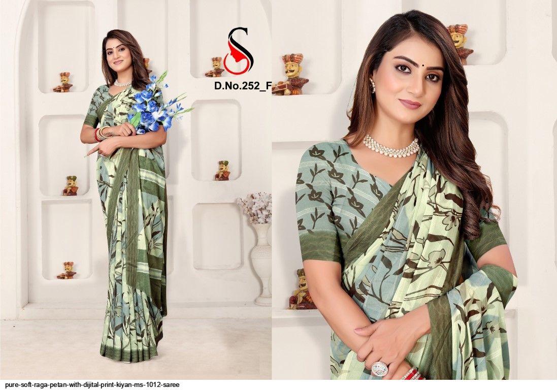 Pure Soft Raga petan with Dijital print kiyan MS-1012 saree