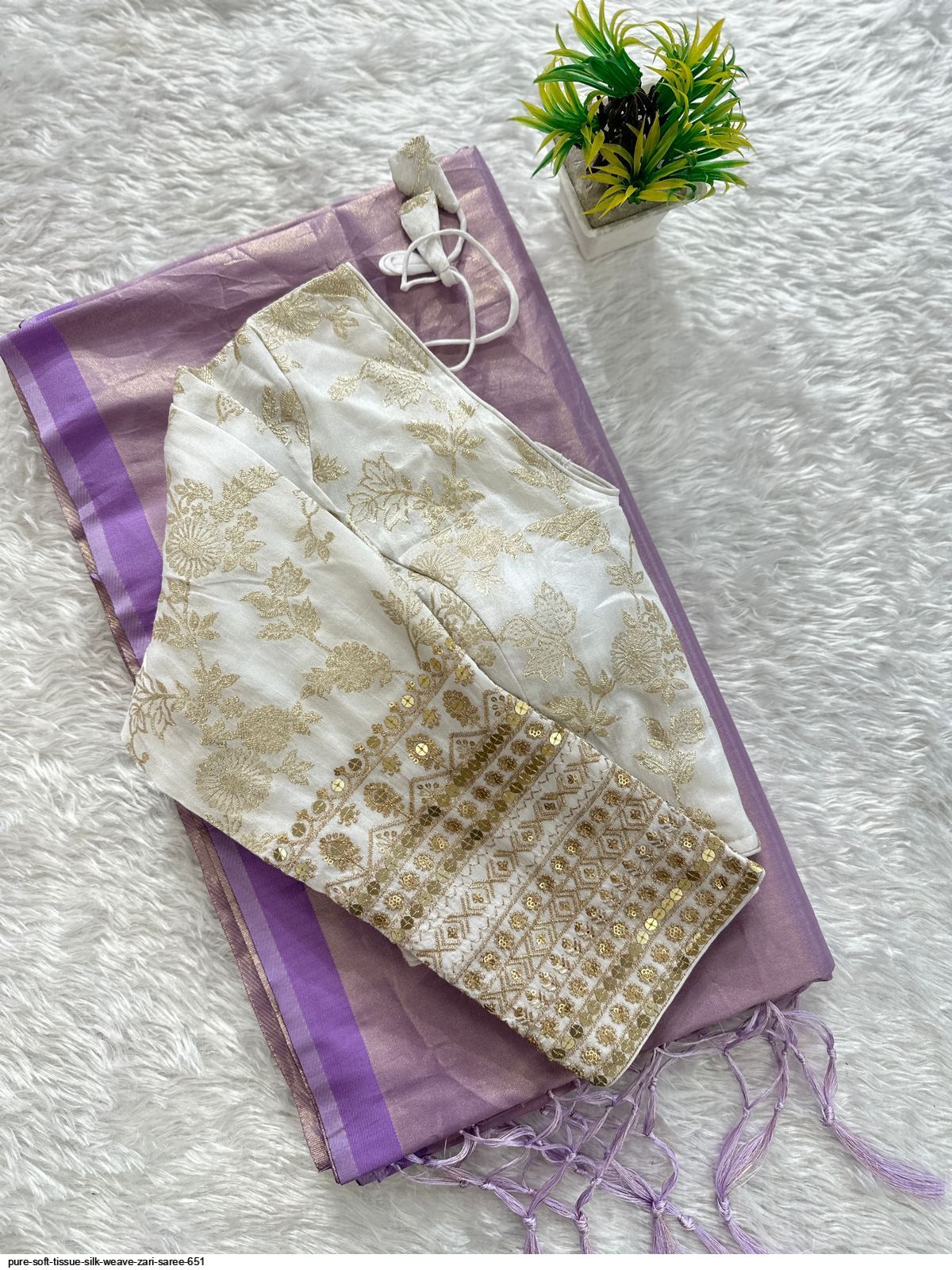 Pure Soft Tissue Silk Weave Zari Saree 651