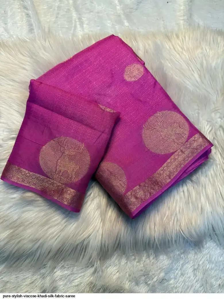 Pure STYLISH Viscose Khadi silk fabric SAREE