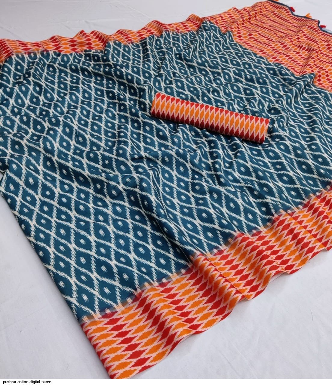 Pushpa cotton digital saree