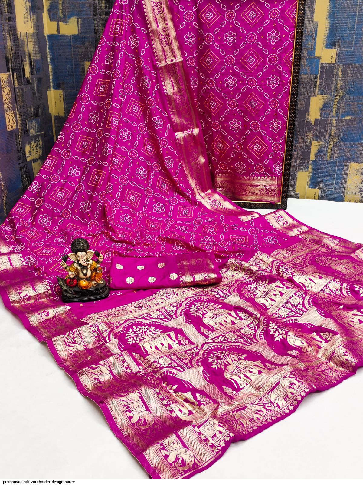 PUSHPAVATI SILK ZARI BORDER DESIGN SAREE