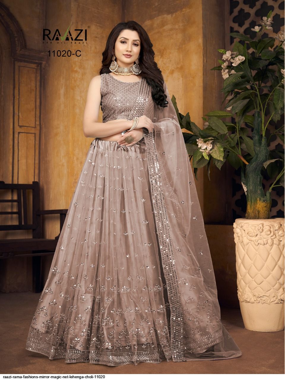 RAAZI RAMA FASHIONS MIRROR MAGIC Net lehenga choli 11020