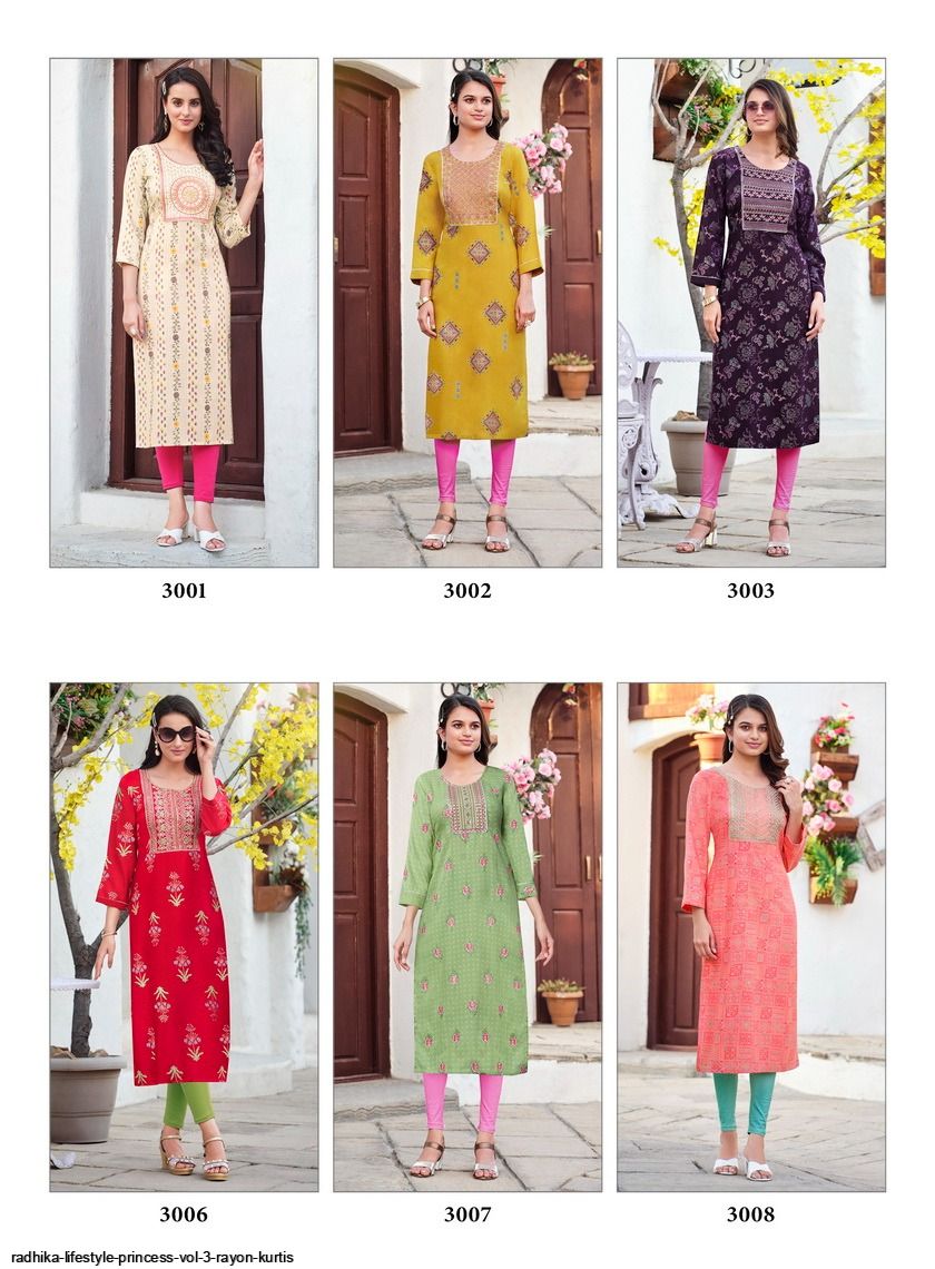 RADHIKA LIFESTYLE PRINCESS VOL 3 RAYON KURTIS