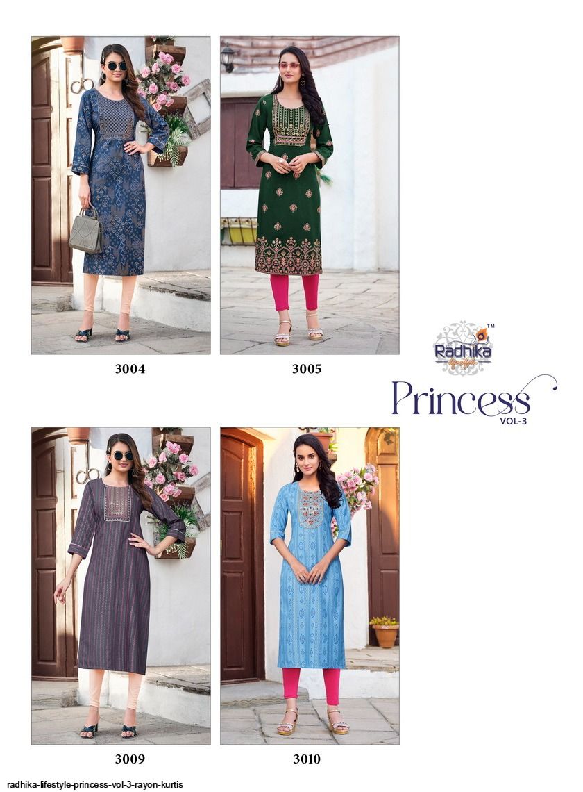 RADHIKA LIFESTYLE PRINCESS VOL 3 RAYON KURTIS