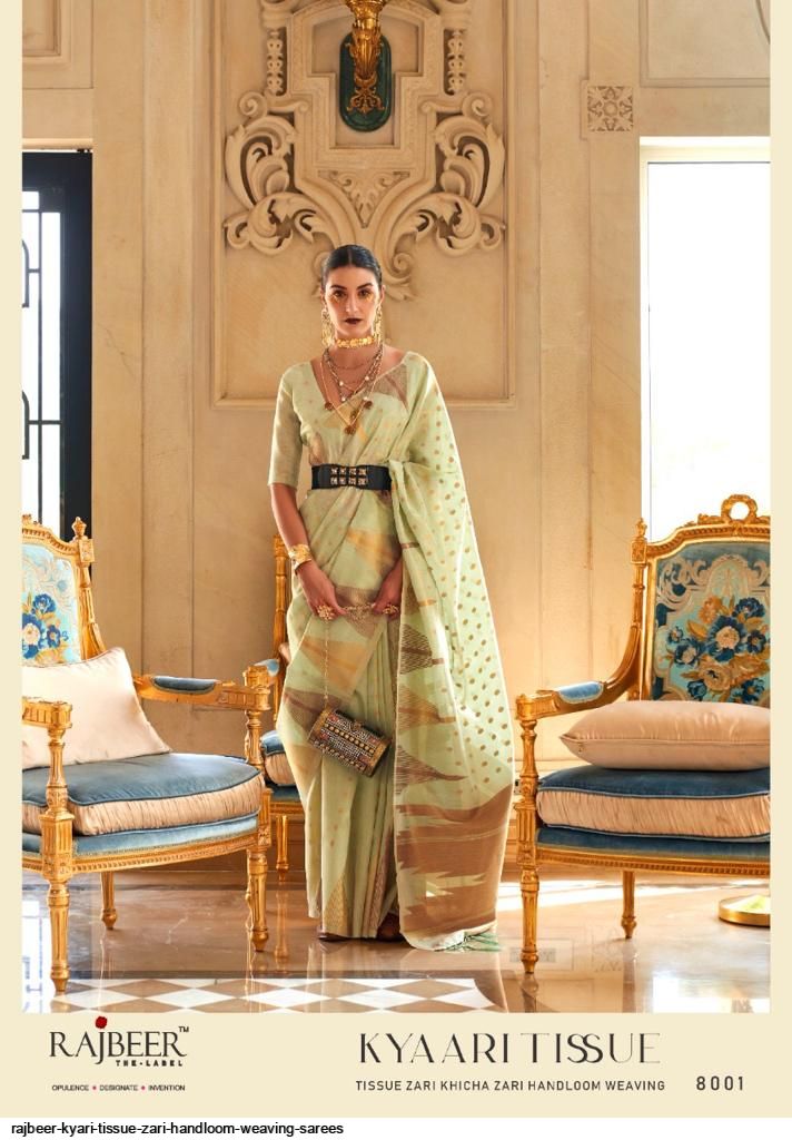 Rajbeer Kyari tissue ZARI HANDLOOM WEAVING SAREES
