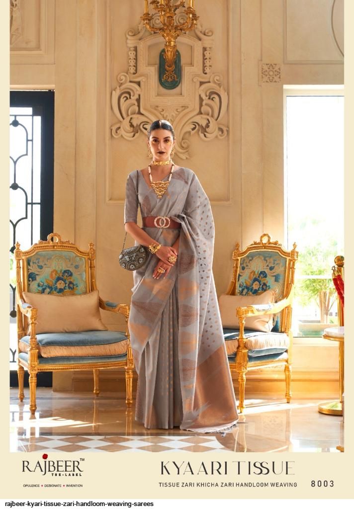 Rajbeer Kyari tissue ZARI HANDLOOM WEAVING SAREES