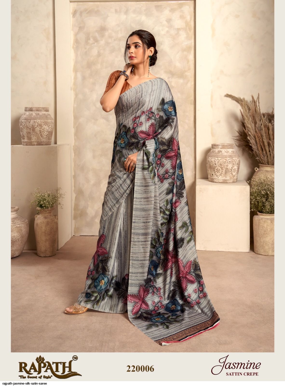 RAJPATH JASMINE SILK SATIN saree