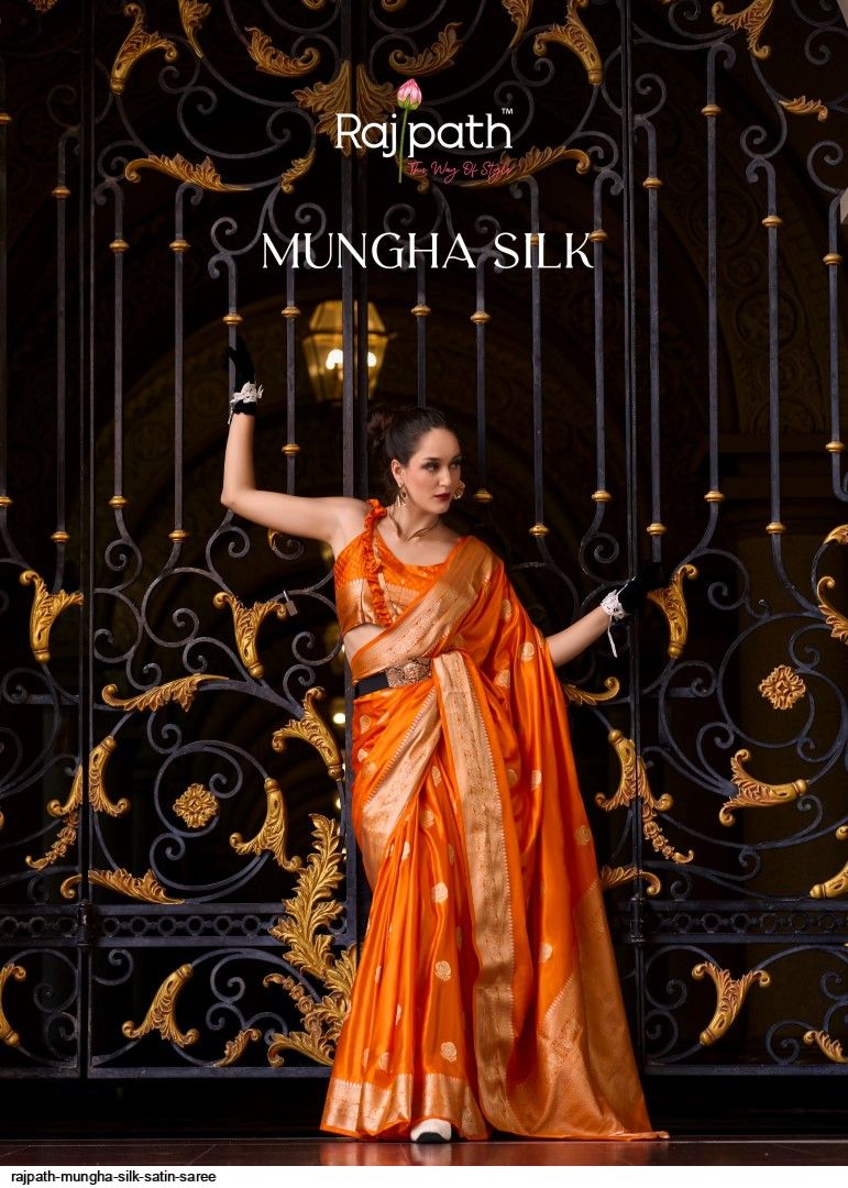 RajPath Mungha Silk Satin SAREE