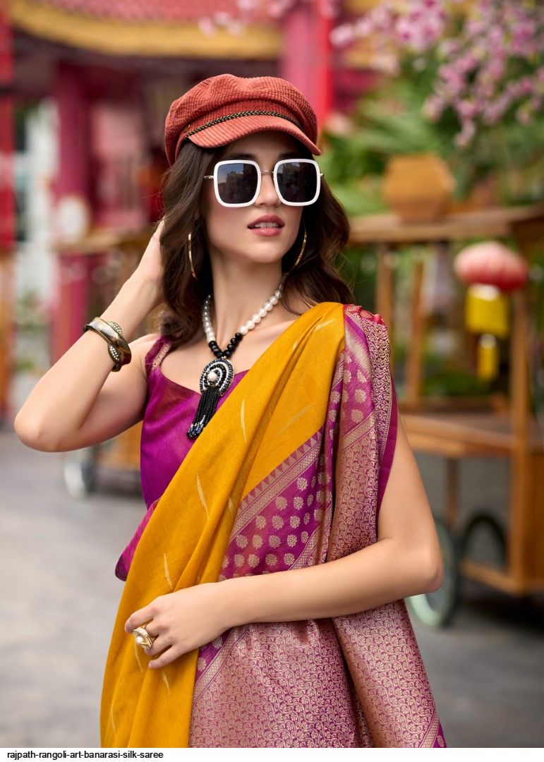 RajPath Rangoli Art Banarasi Silk SAREE