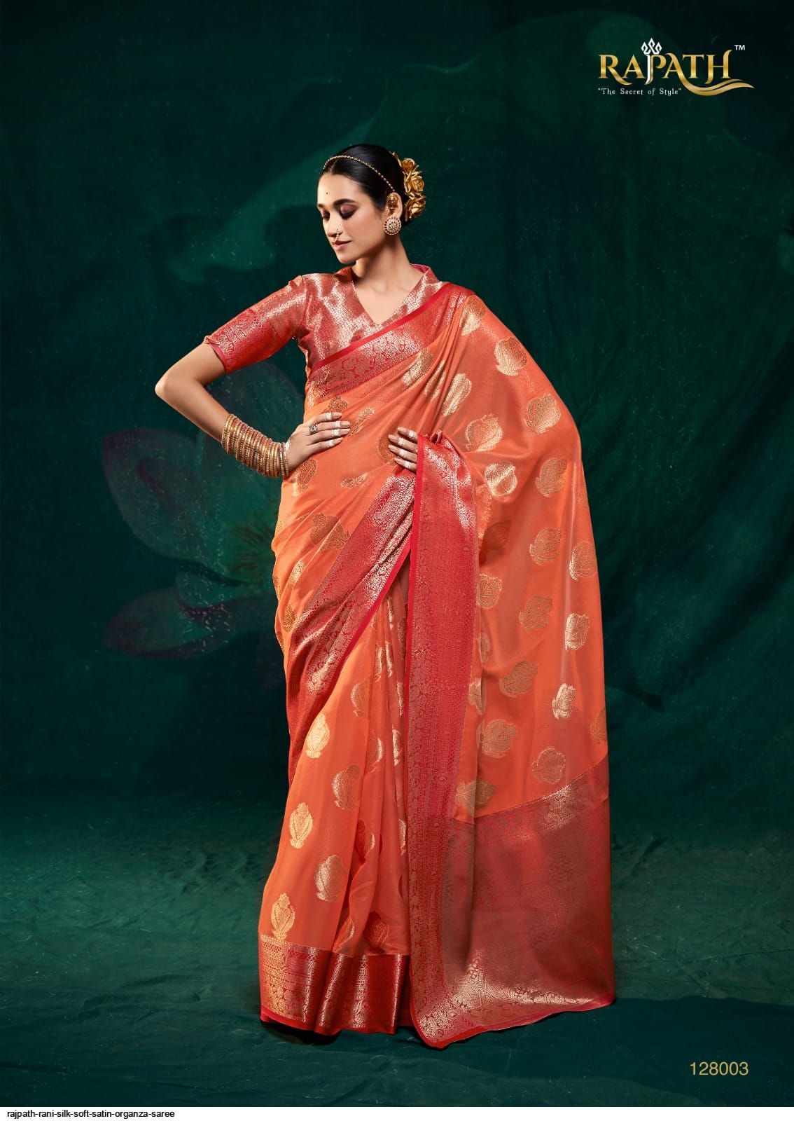 RAJPATH RANI SILK SOFT SATIN ORGANZA SAREE