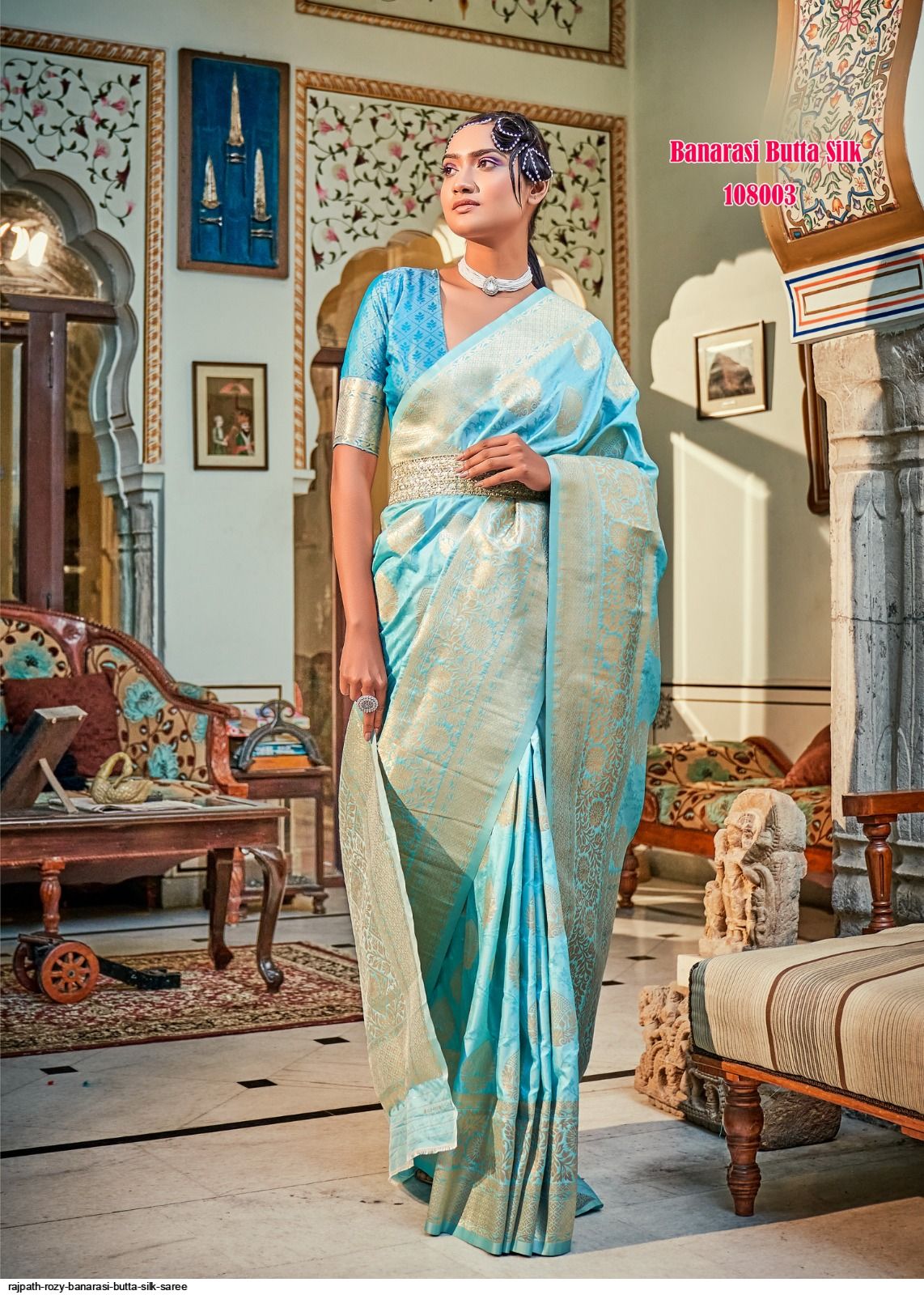 Rajpath Rozy Banarasi Butta Silk saree