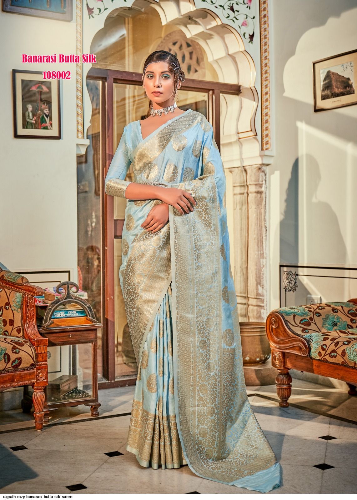 Rajpath Rozy Banarasi Butta Silk saree