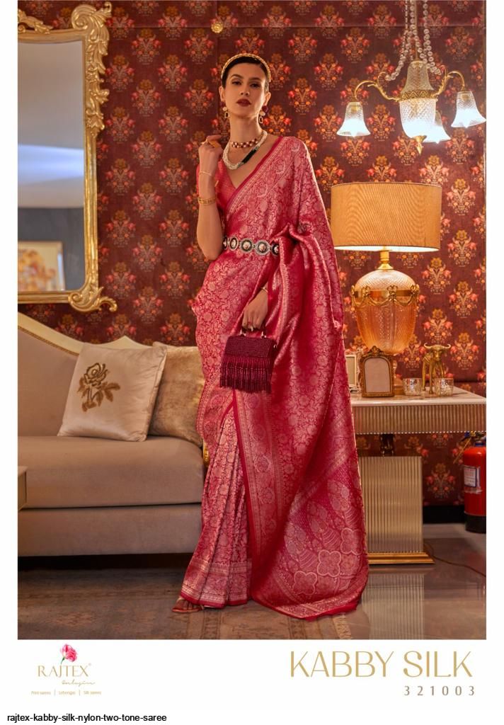 RAJTEX KABBY SILK NYLON TWO TONE SAREE
