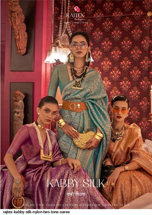 RAJTEX KABBY SILK NYLON TWO TONE SAREE