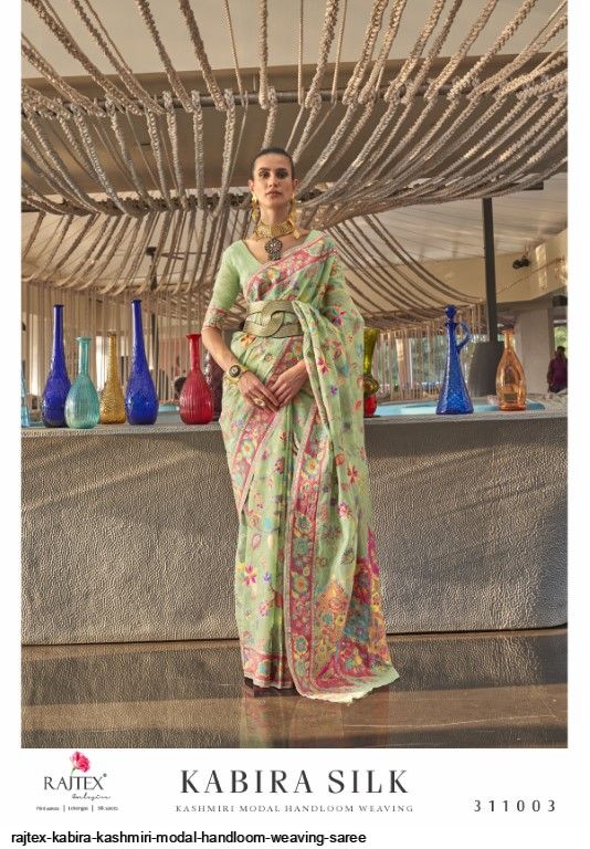 rajtex kabira KASHMIRI MODAL HANDLOOM WEAVING saree
