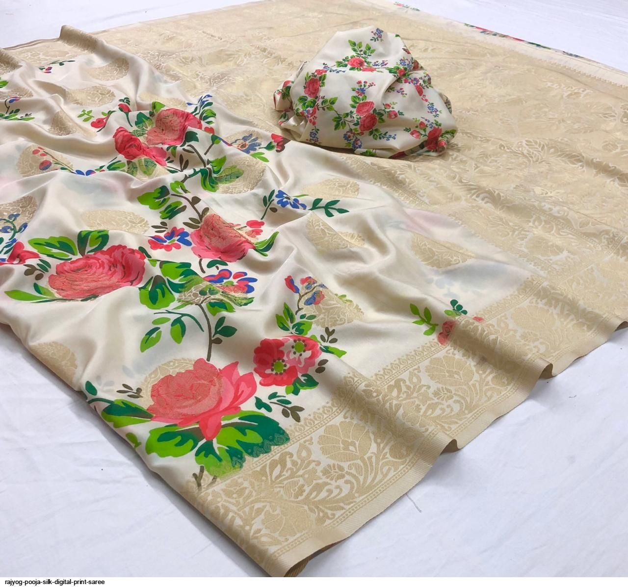 RAJYOG POOJA SILK DIGITAL PRINT SAREE