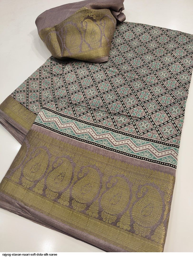 RajYog Stavan NAARI Soft Dola silk SAREE