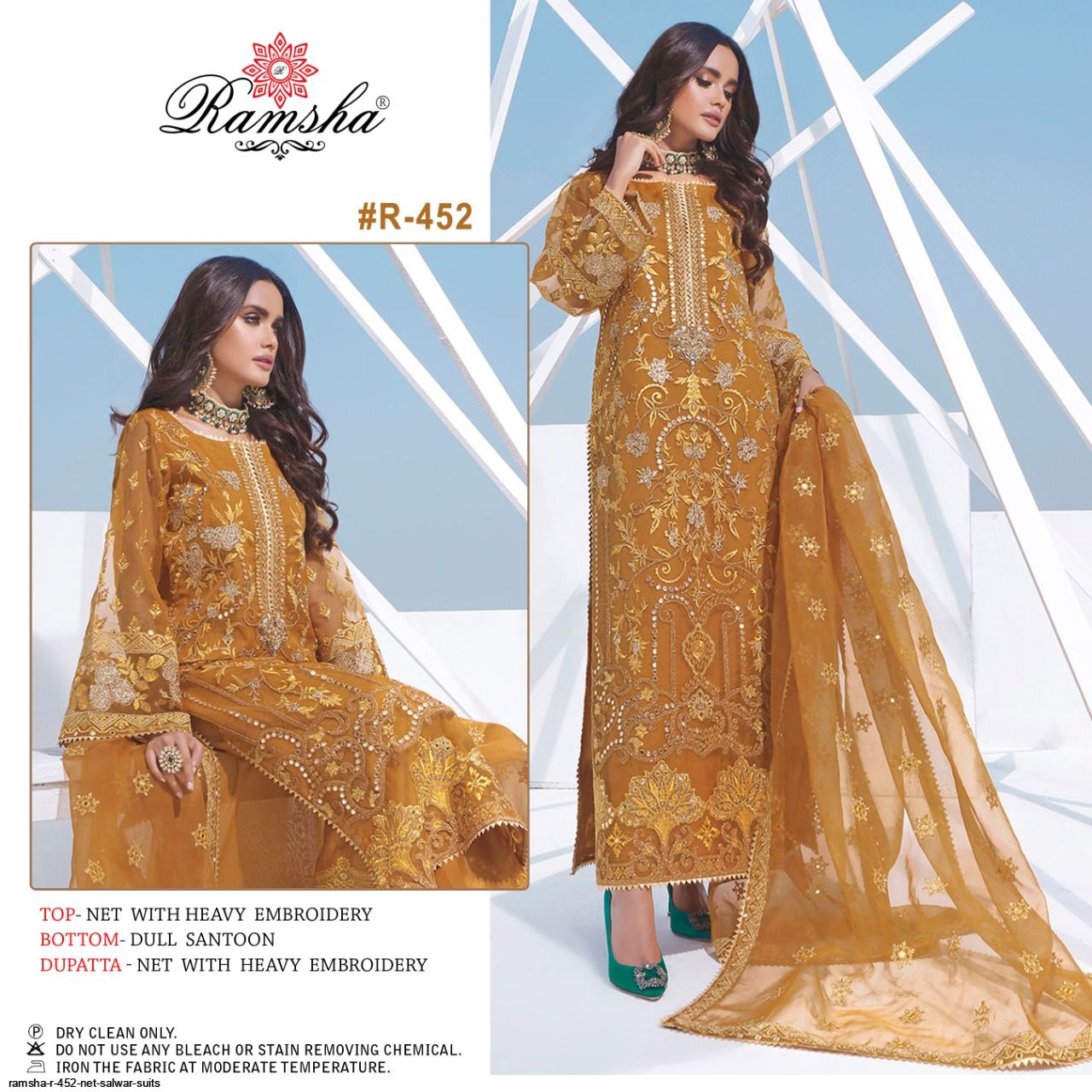 RAMSHA R 452 NET SALWAR SUITS