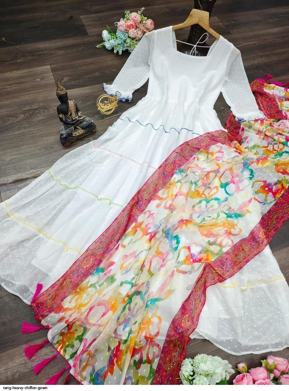 RANG HEAVY CHIFFON GOWN