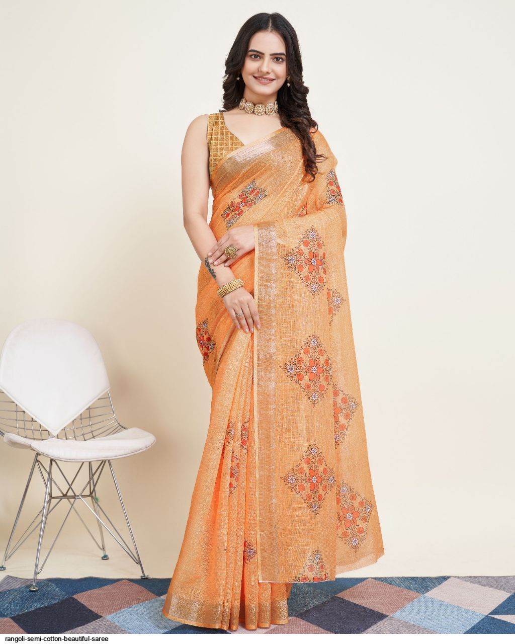 RANGOLI SEMI COTTON beautiful SAREE