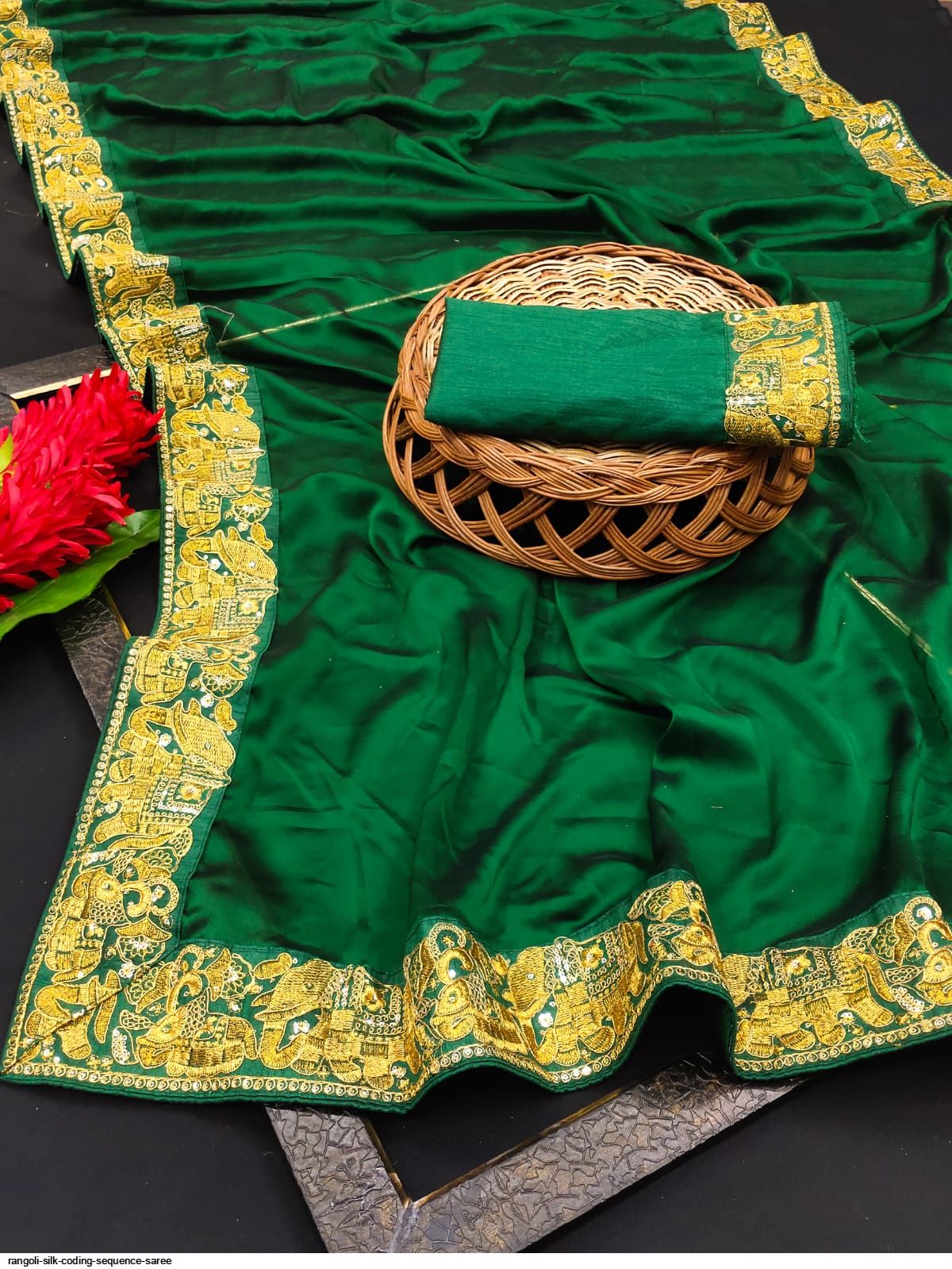 Rangoli Silk Coding Sequence Saree 5486