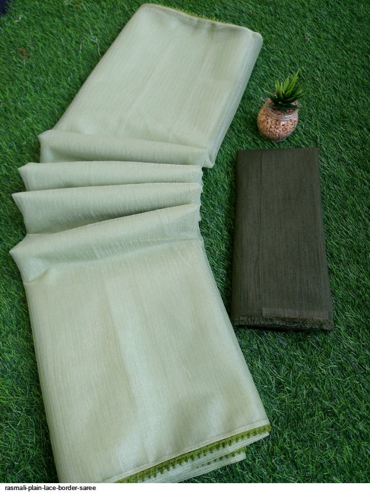 Rasmali PLAIN LACE BORDER SAREE