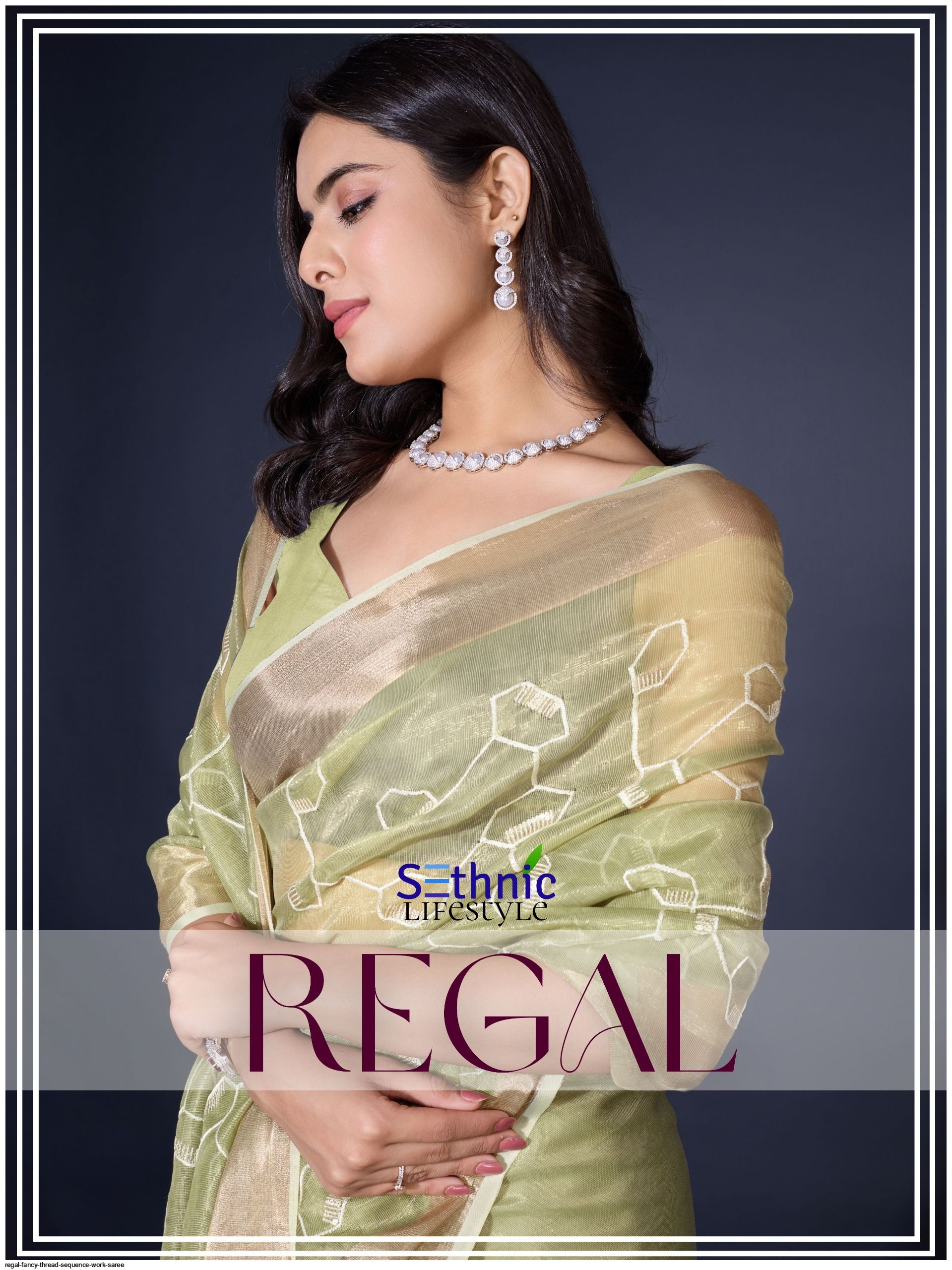 REGAL FANCY THREAD SEQUENCE WORK SAREE